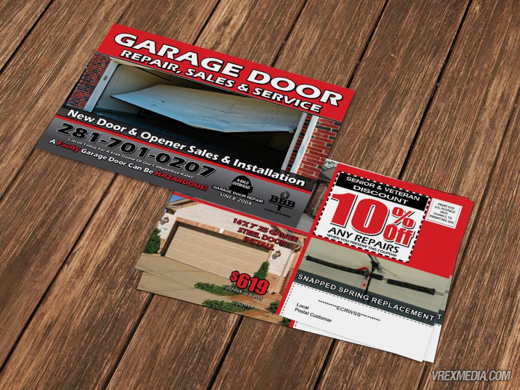Postcard Design - A-Bald Garage Door